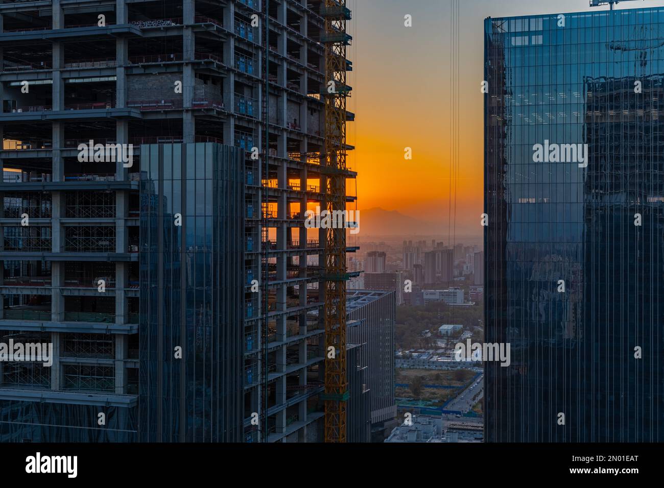The construction of Beijing li ze business district Stock Photo - Alamy