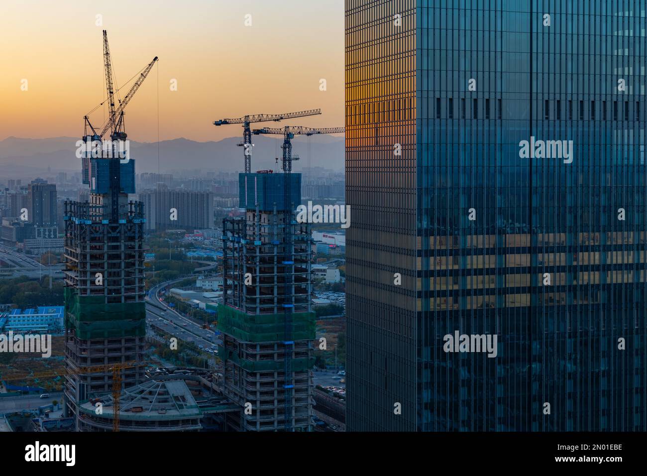The construction of Beijing li ze business district Stock Photo - Alamy