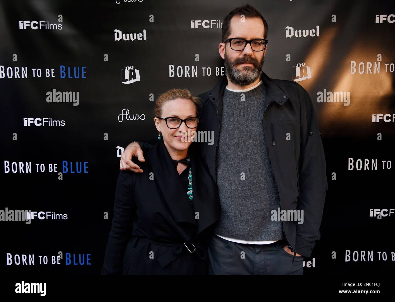 Actress Patricia Arquette, left, and her boyfriend Eric White pose ...