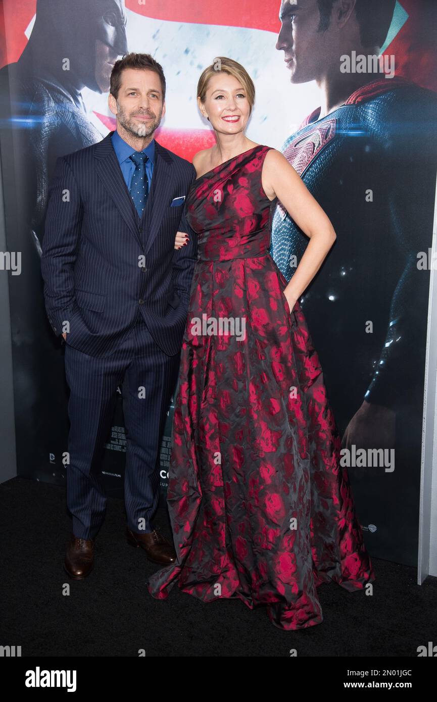 Zack Snyder and Deborah Snyder attend the premiere of "Batman v ...