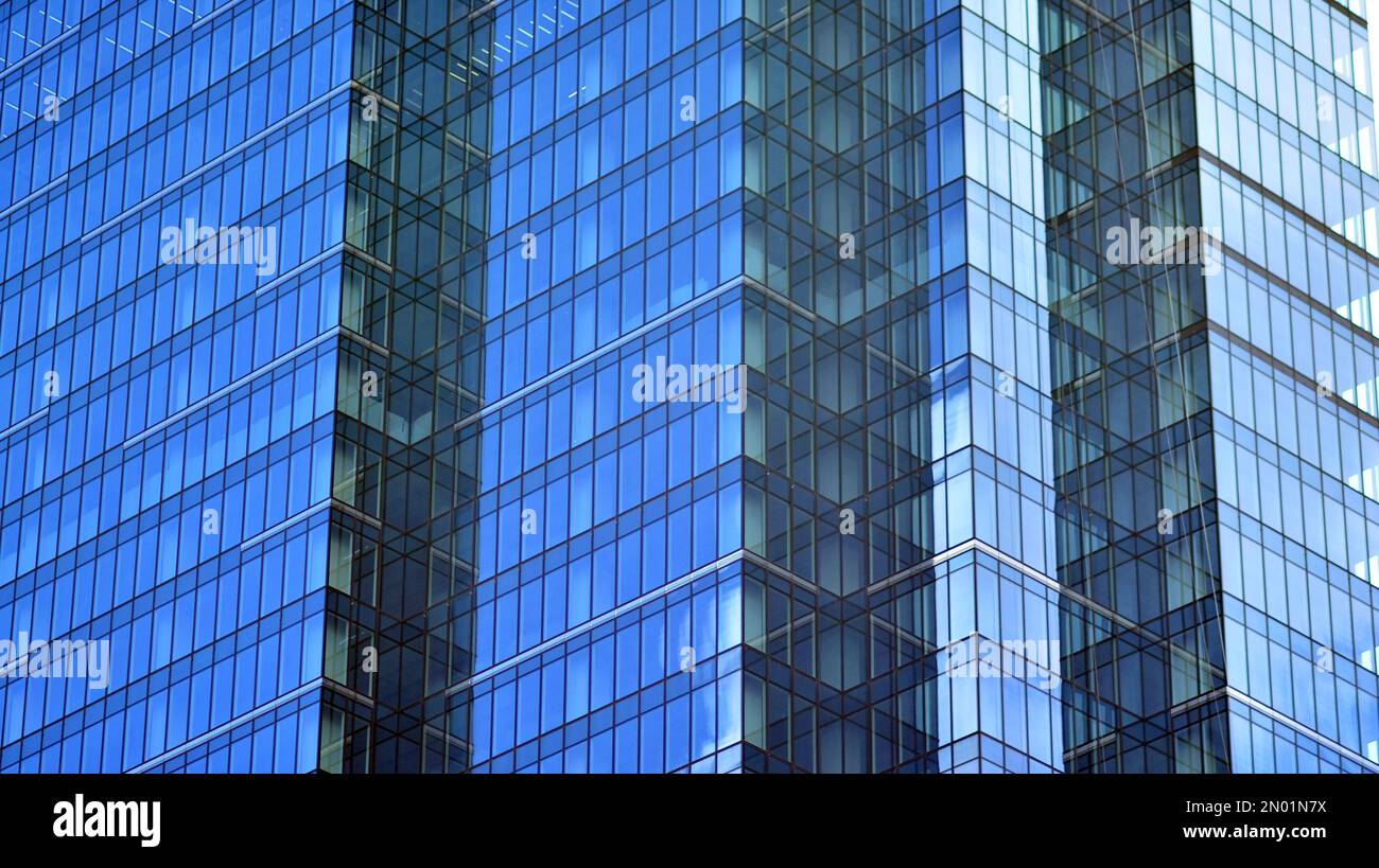 Urban abstract - windowed wall of office building. Detail shot of ...