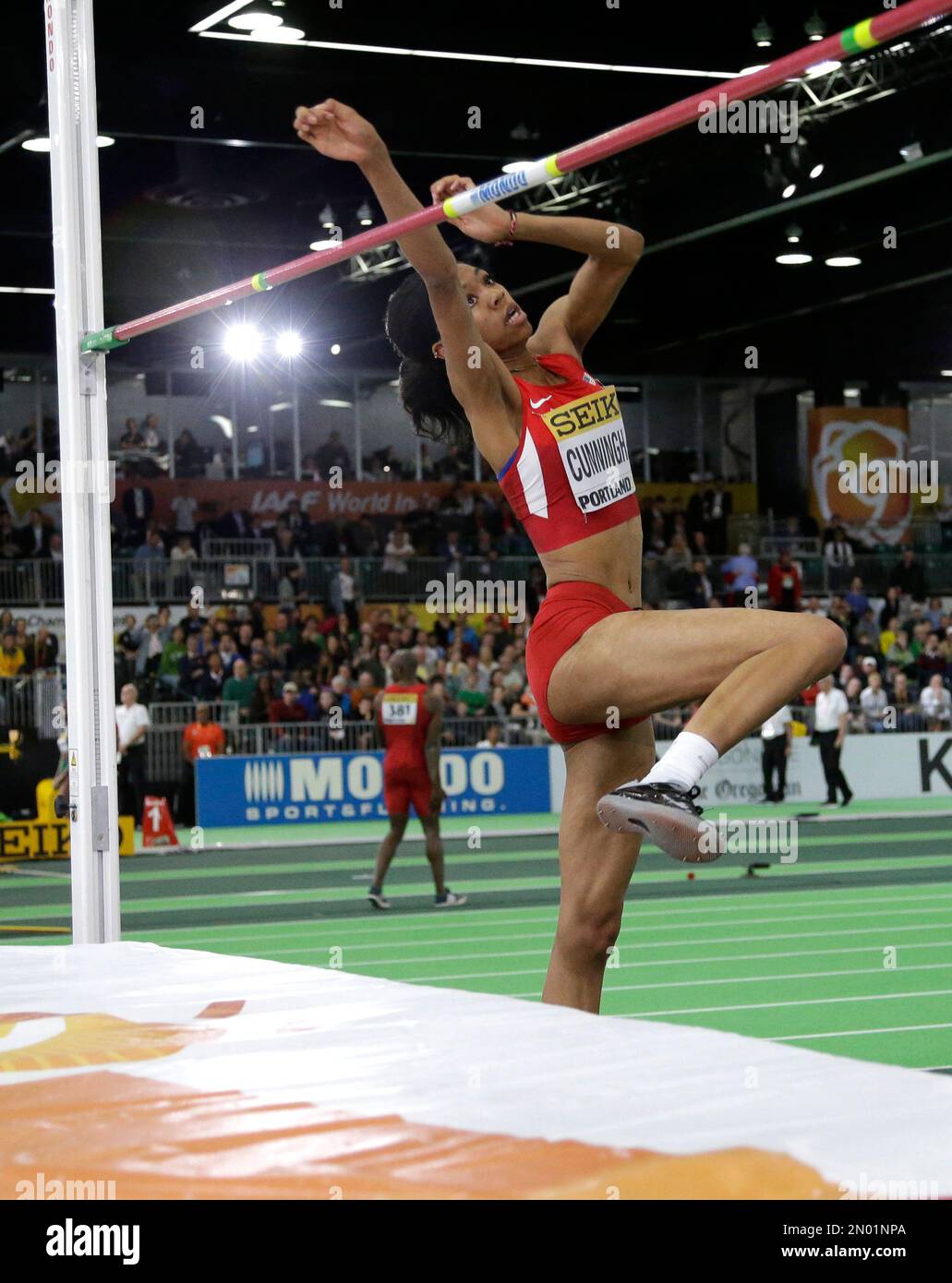 United States' Vashti Cunningham makes an attempt in the women's high ...
