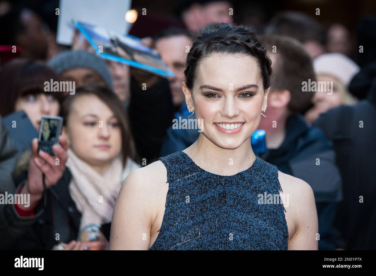 Actress Daisy Ridley poses for photographers upon arrival at the Empire ...