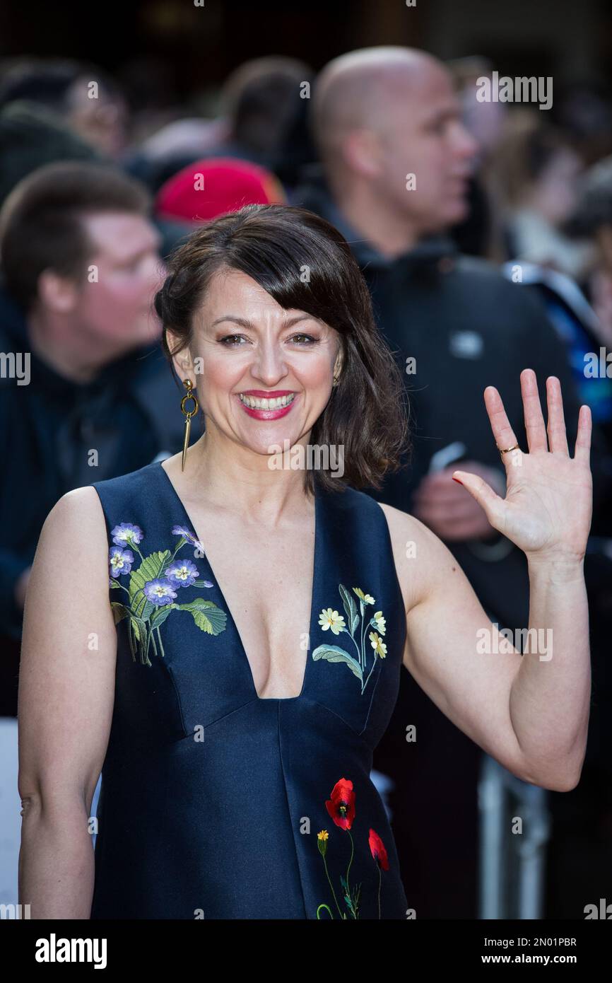 Jo Hartley poses for photographers upon arrival at the Empire Film ...