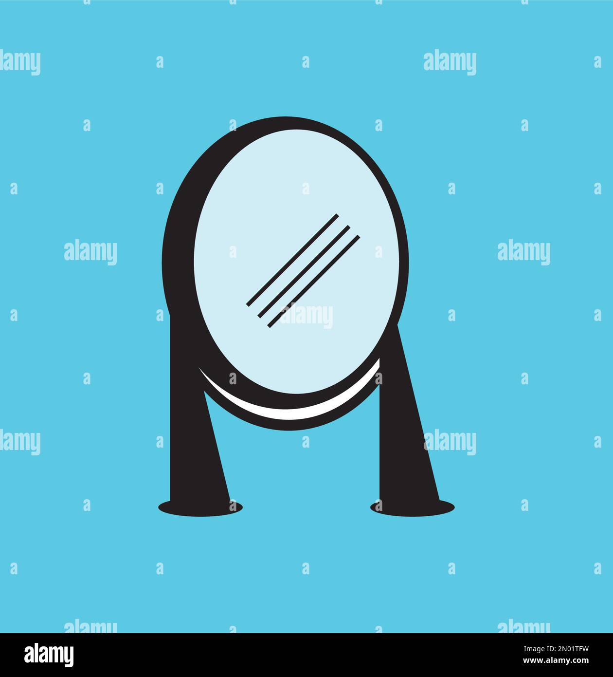 Hand mirror reflection Stock Vector Images - Alamy