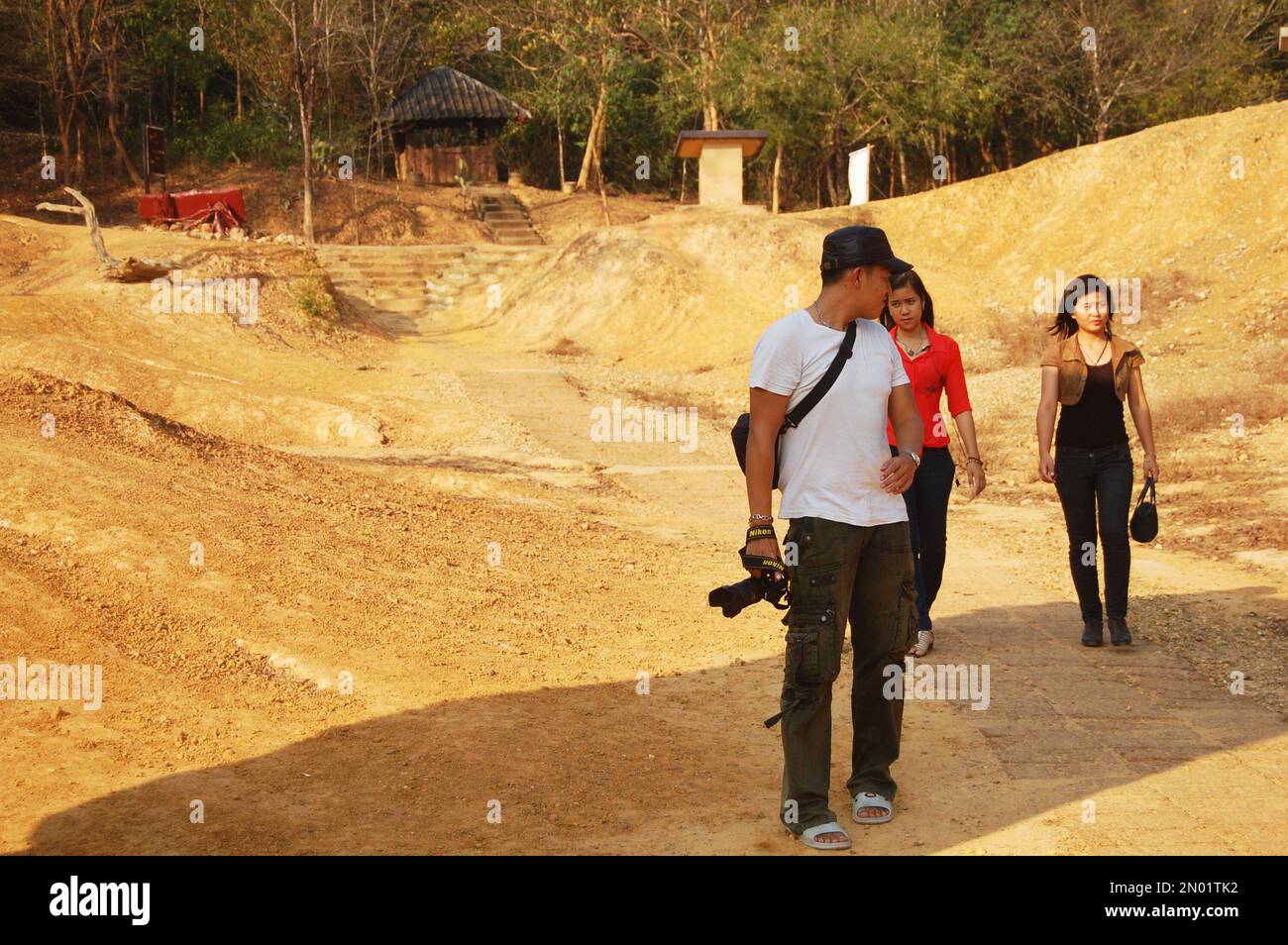 Formation pedestal mushroom rocks from erosion of sandstone of Phae ...