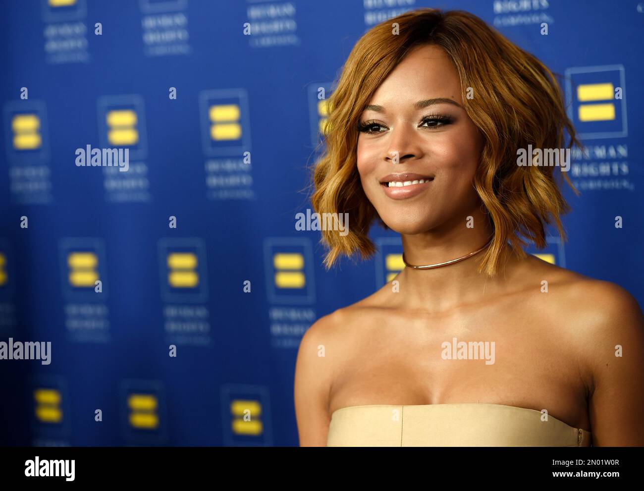 Actress Serayah poses at the Human Rights Campaign 2016 Los Angeles ...