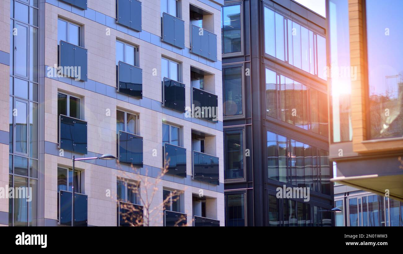 Modern residential building on a sunny day. Apartment house Stock Photo ...