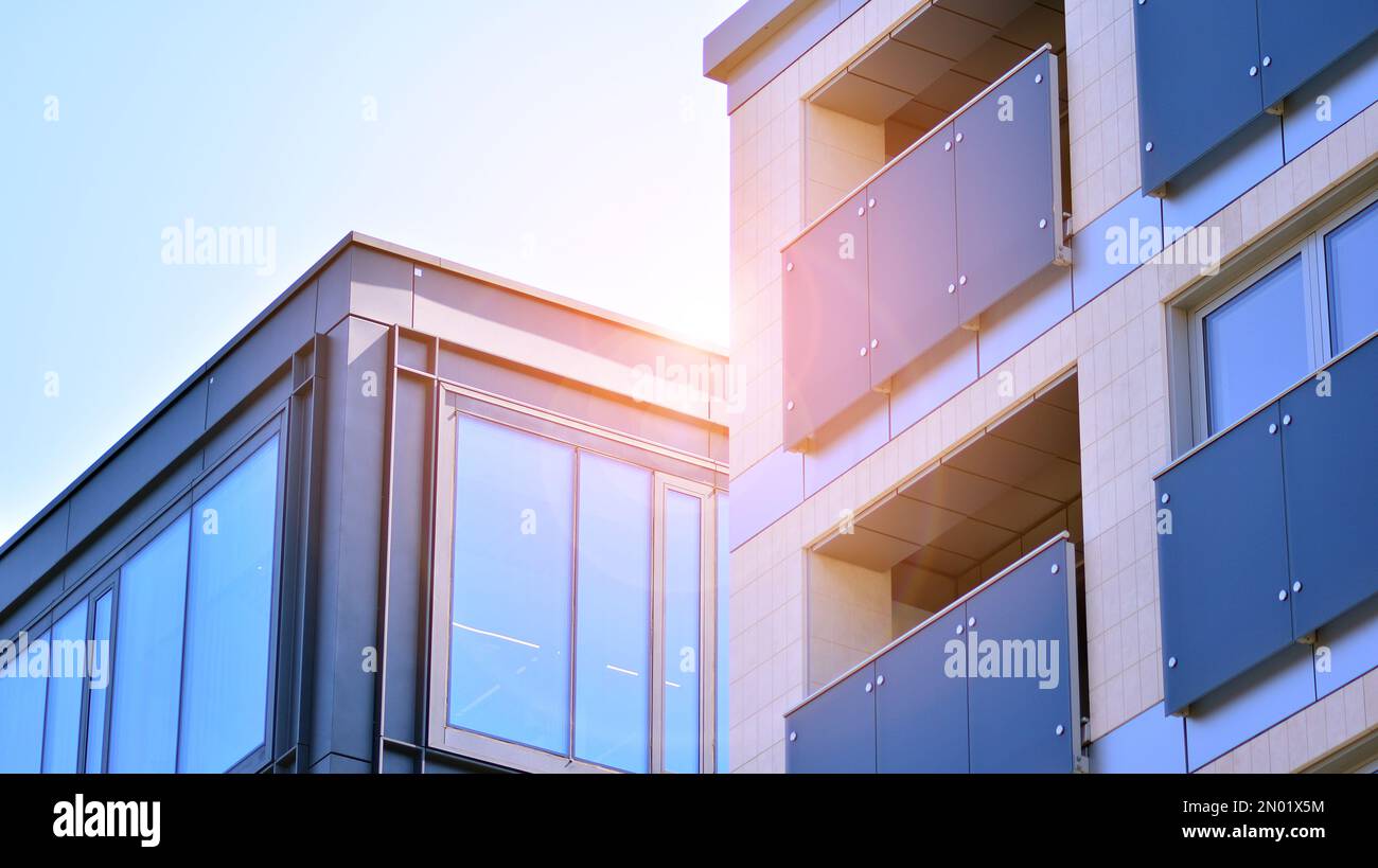 Modern residential building on a sunny day. Apartment house Stock Photo ...