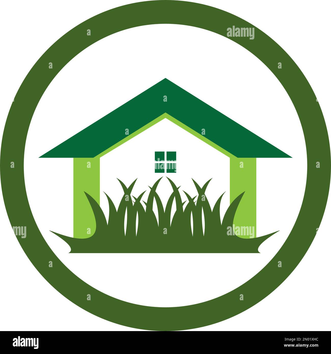 Natural Grass ilustration logo vector design template Stock Vector ...