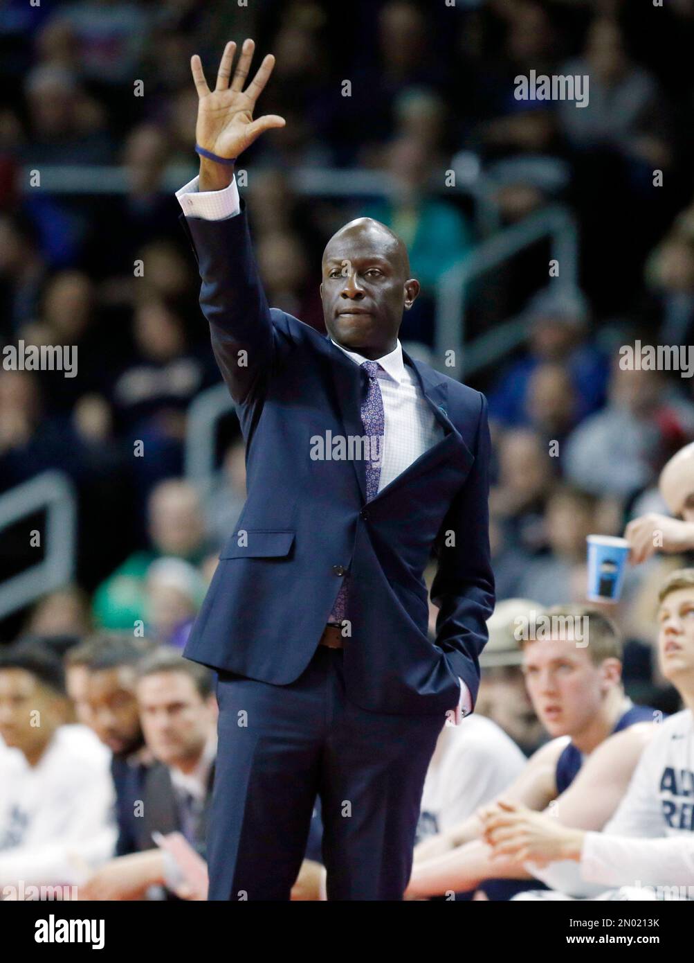 Yale head coach James Jones gestures from the sideline during the first half of a second round ...