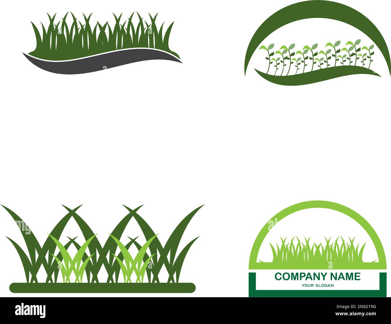 Natural Grass ilustration logo vector design template Stock Vector ...