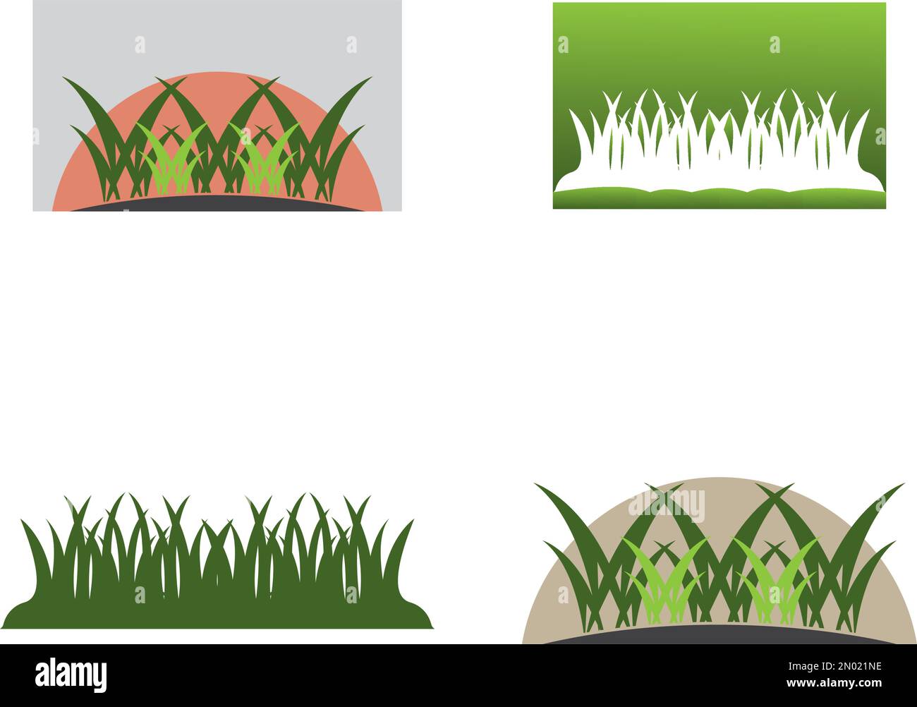 Natural Grass ilustration logo vector design template Stock Vector ...