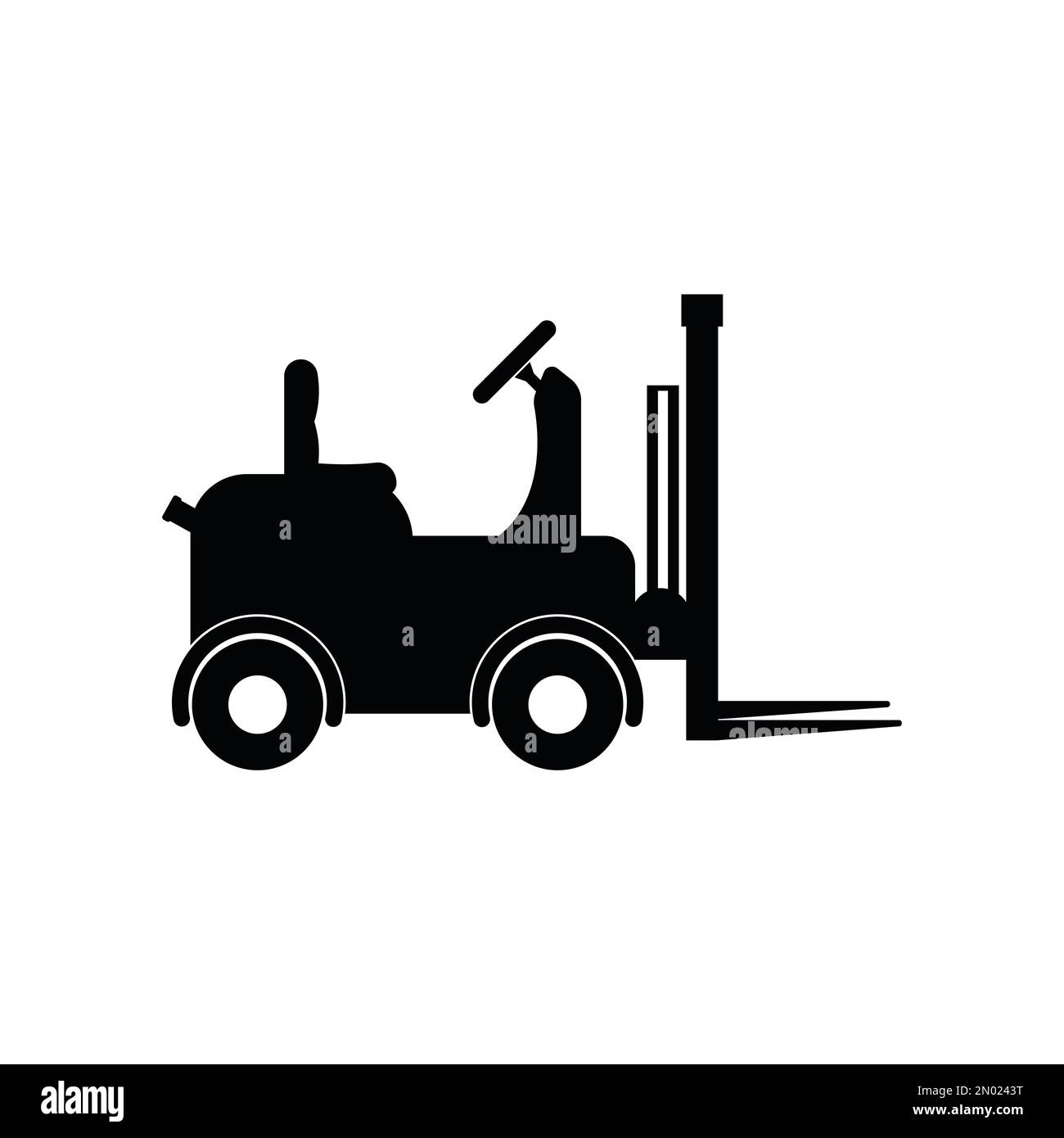 Forklift loader isolated on Black and White Stock Photos & Images - Alamy