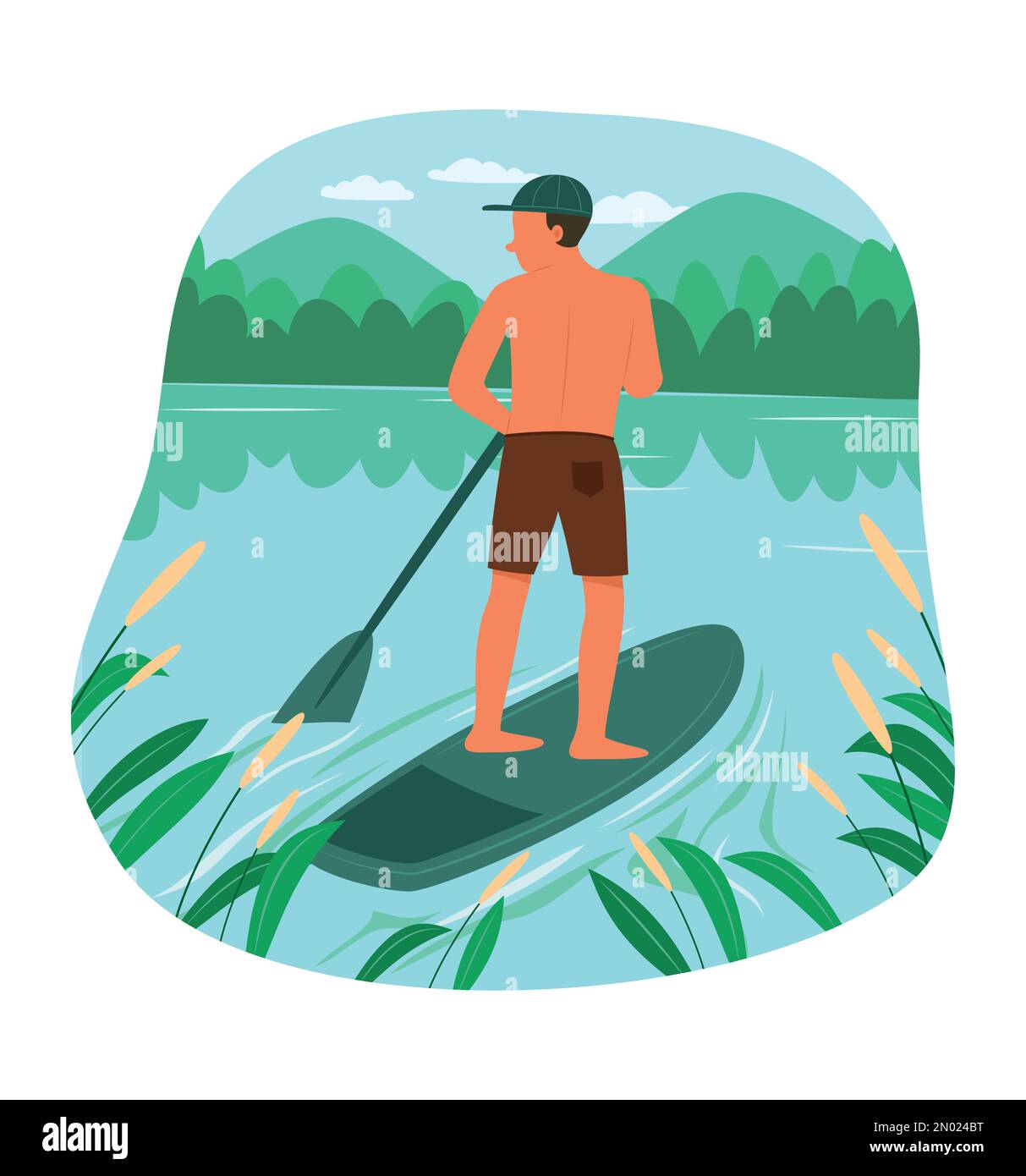 Man rowing in boat Cut Out Stock Images & Pictures - Alamy