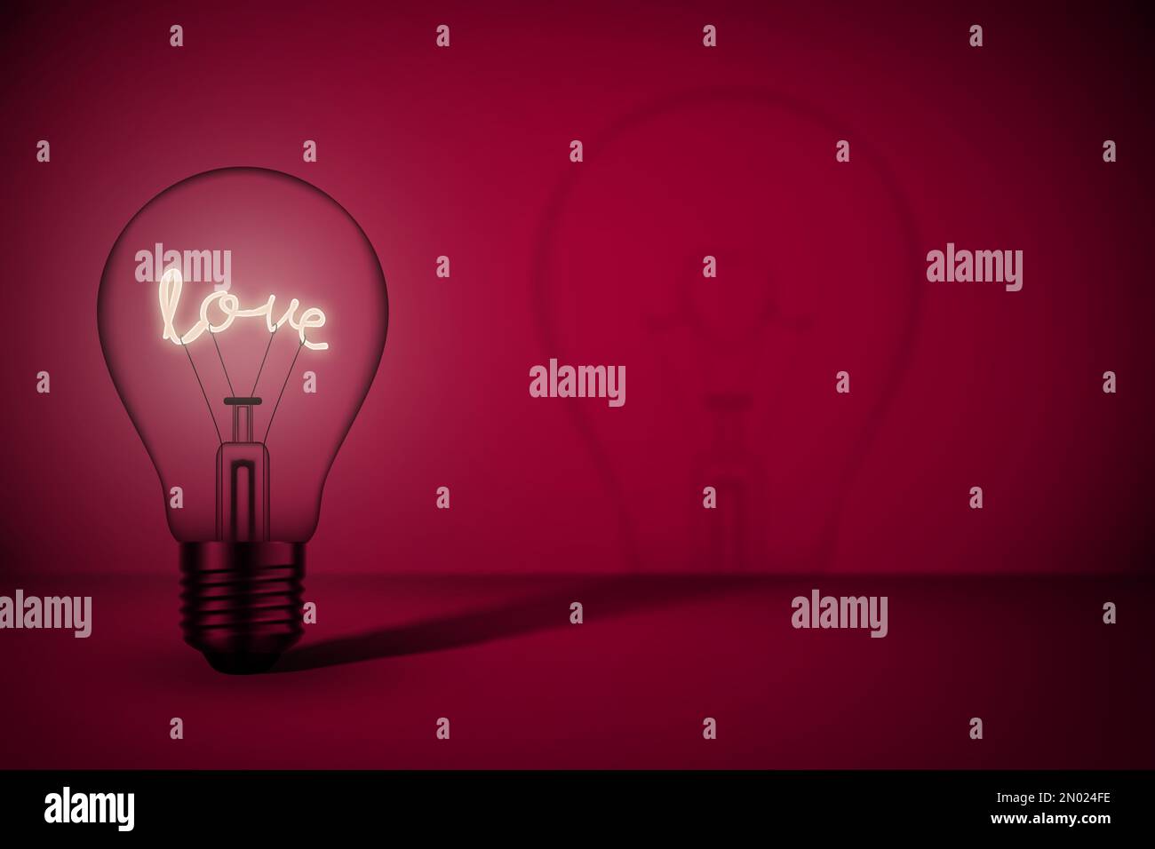 Valentines week special illustration idea. Glowing love in a electric ...