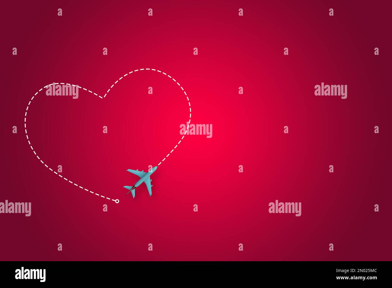 Valentines week special illustration idea. Airplane make heart shape ...