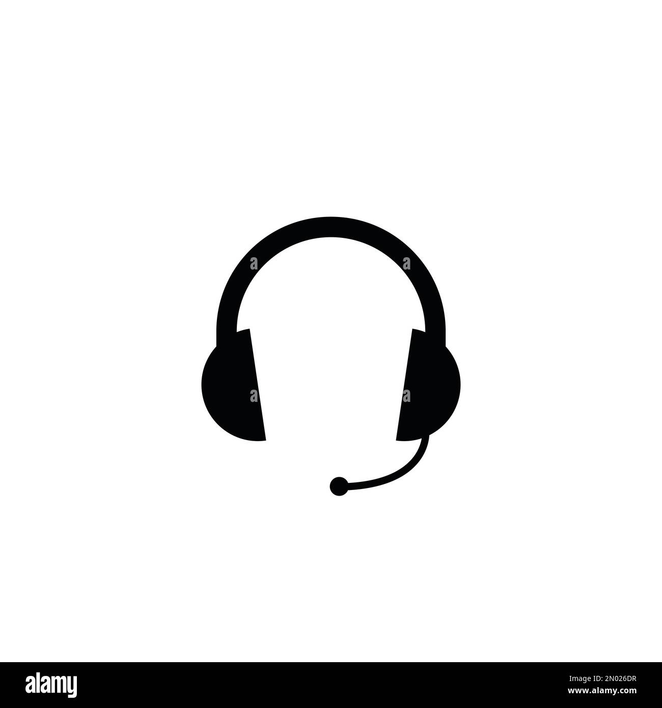 headphone logo vector design illustration template Stock Vector Image ...