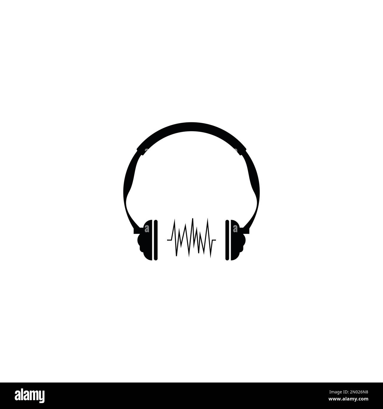 Headphone logo Black and White Stock Photos & Images - Alamy