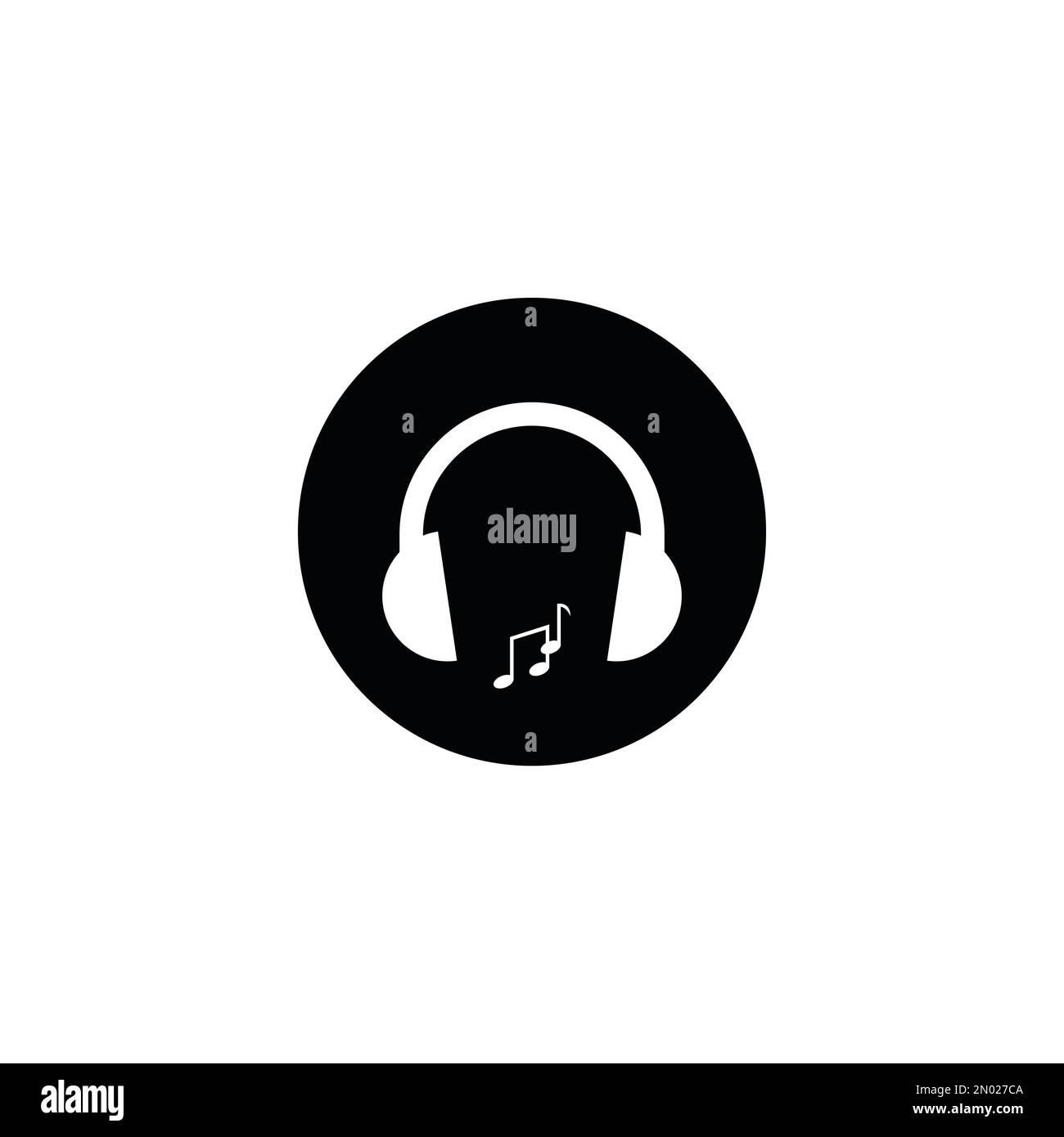 headphone logo vector design illustration template Stock Vector Image ...