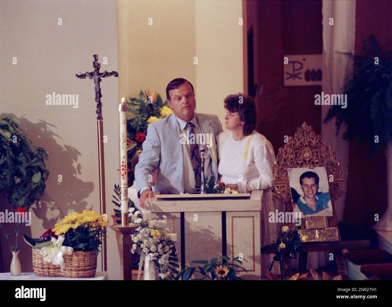James Kilroy and his wife Helen address the congregation at Our Lady of ...