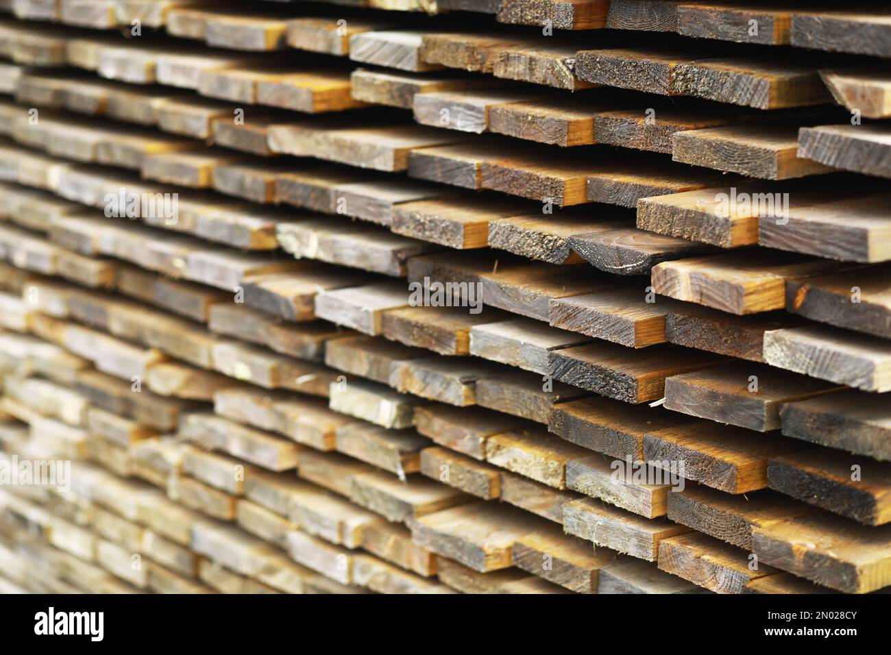 Outdoor lumber storage for the timber industry. Wood processing for ...