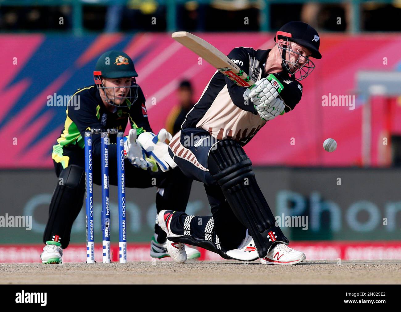 New Zealand's Colin Munro bats during their ICC World Twenty20 2016 ...