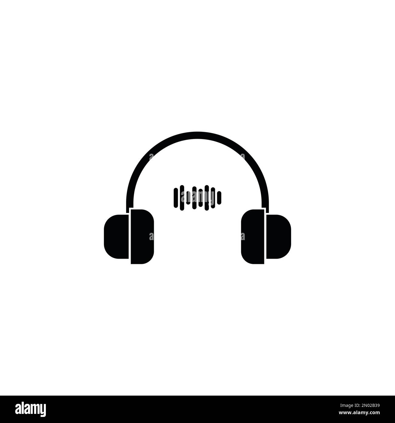 headphone logo vector design illustration template Stock Vector Image ...