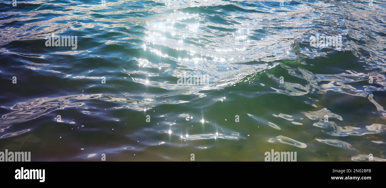 Water surface. The texture of the water. Waves on the lake windy ...