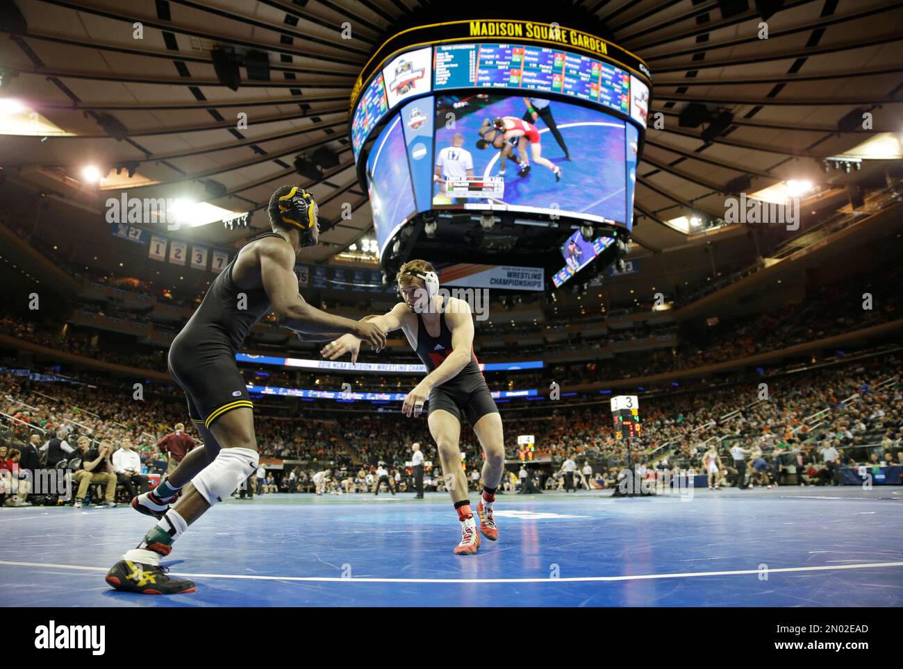 Iowa's Edwin Cooper Jr., left and Nebraska's Tyler Berger wrestle in a ...