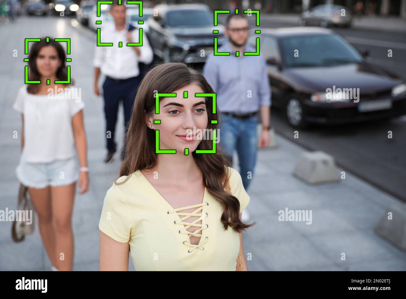 Facial recognition technology crowd hi-res stock photography and images ...