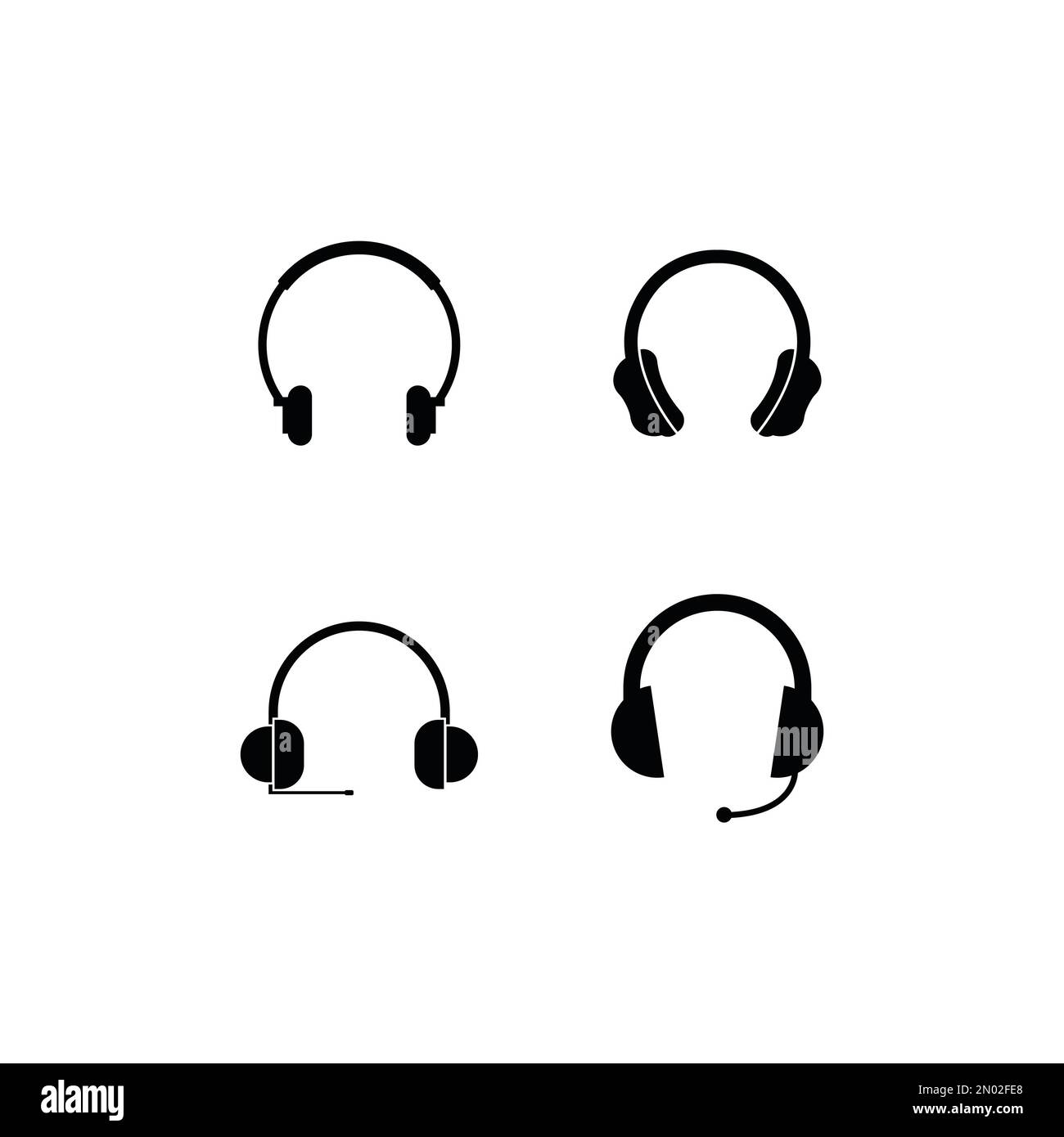 headphone logo vector design illustration template Stock Vector Image ...