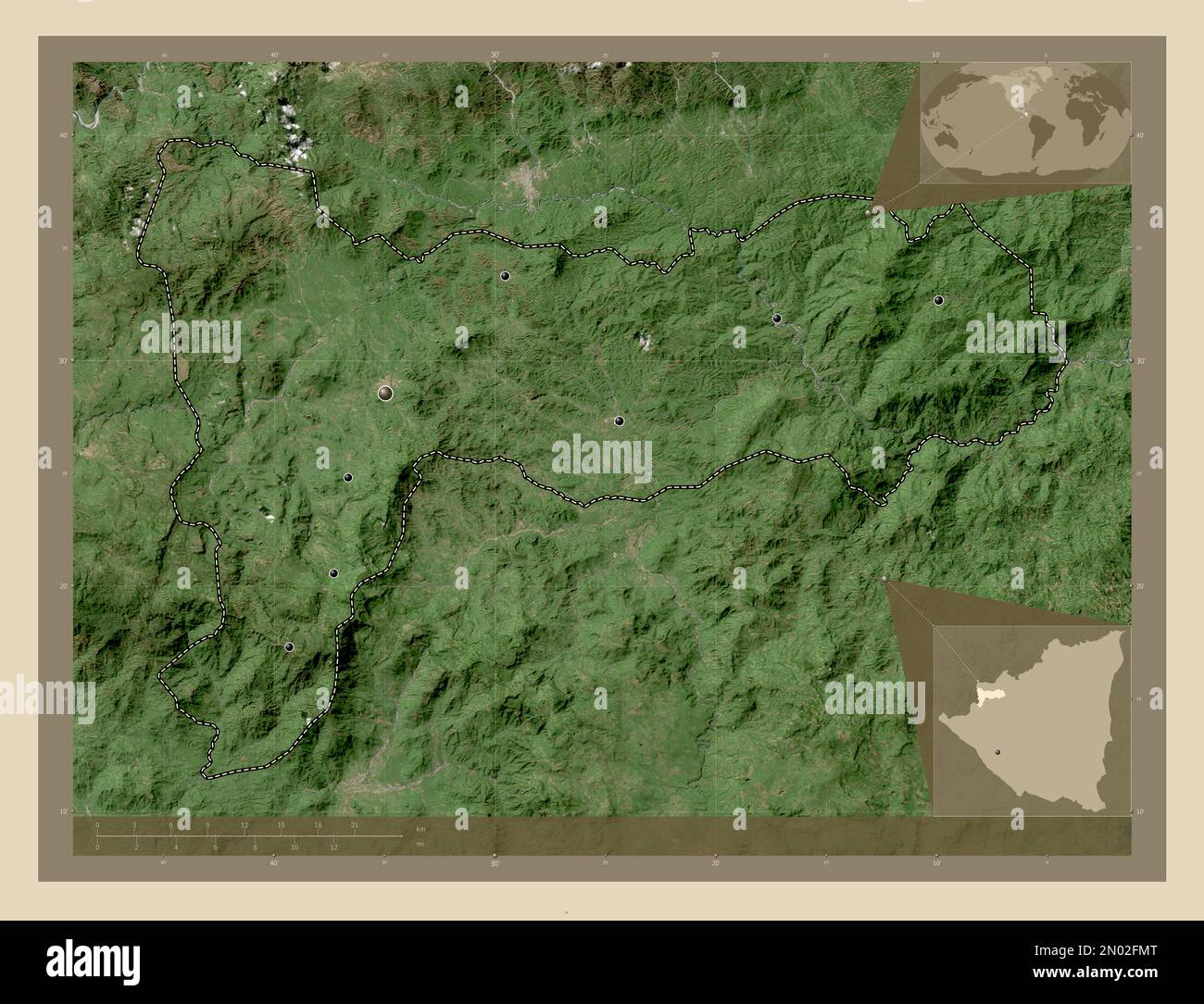 Madriz, department of Nicaragua. High resolution satellite map ...