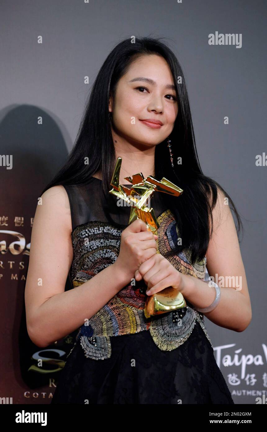 Chinese actress Zhou Yun poses after winning the Best Supporting ...