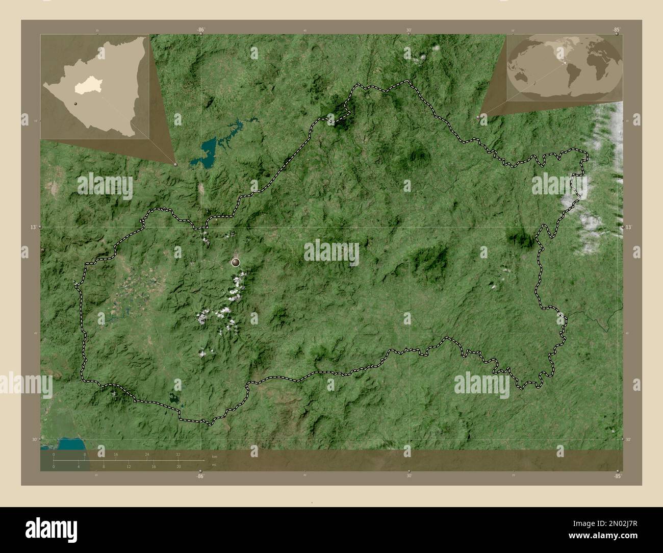 Matagalpa, department of Nicaragua. High resolution satellite map ...