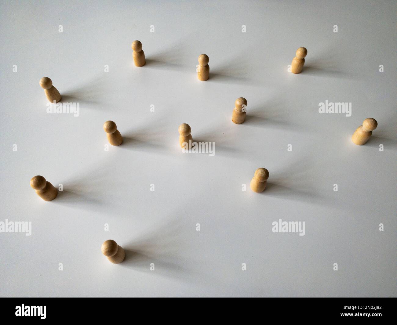 Wooden people figure networking concept. Communication and networking ...