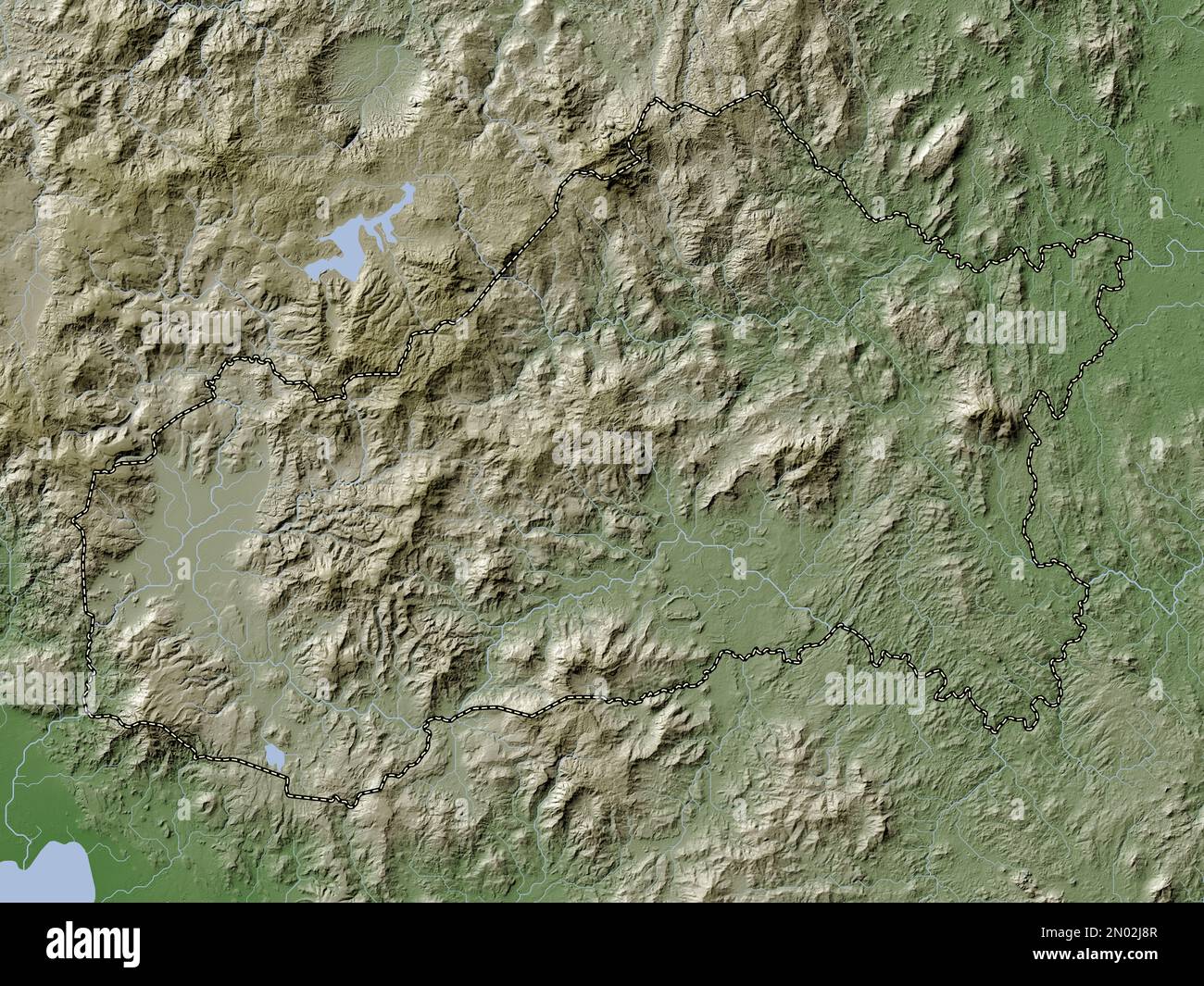 Matagalpa, department of Nicaragua. Elevation map colored in wiki style ...