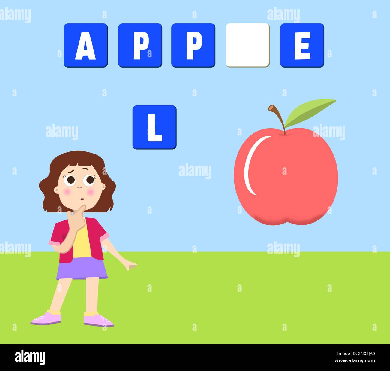 English for kids. Make word game. Educational application for children ...