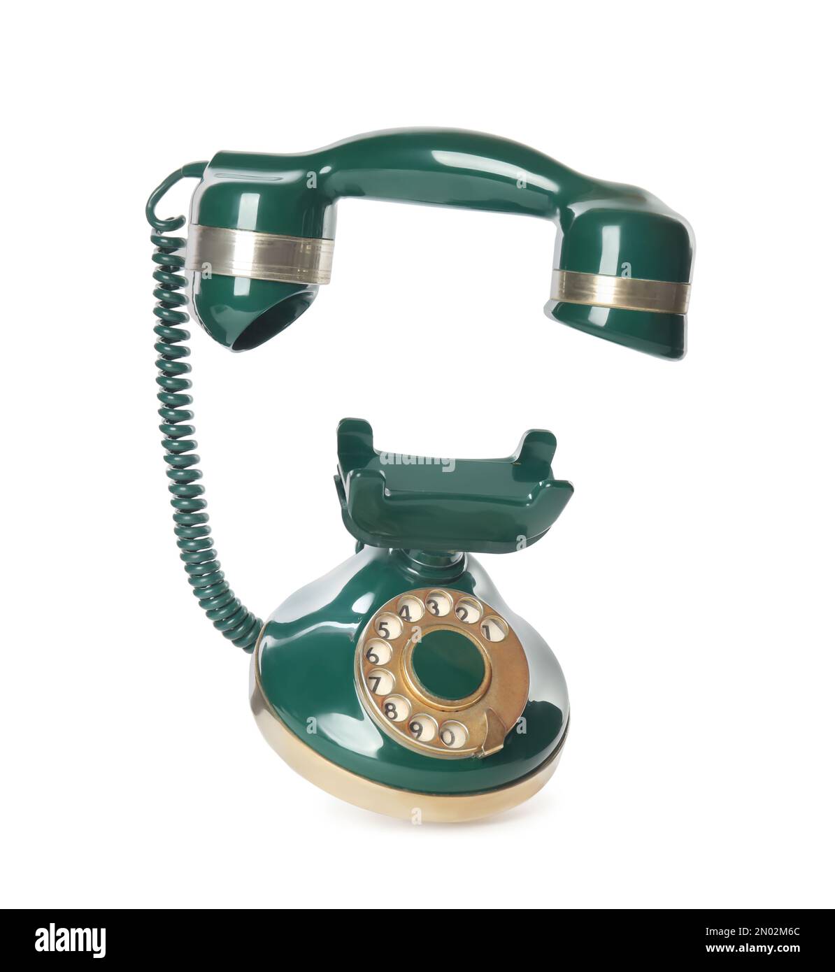 Old green rotary telephone handset Cut Out Stock Images & Pictures - Alamy