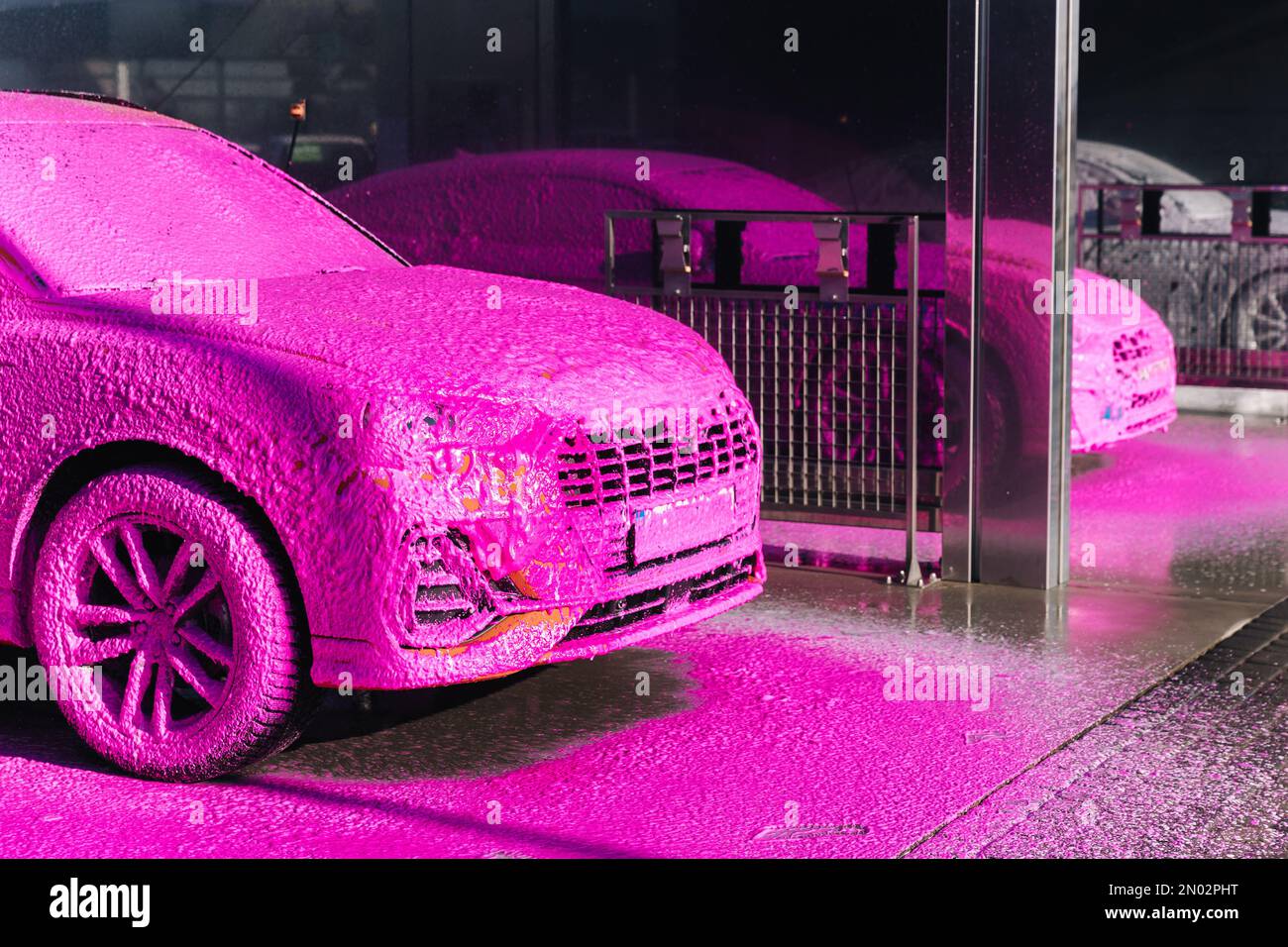 Pink foam on car hi-res stock photography and images - Alamy