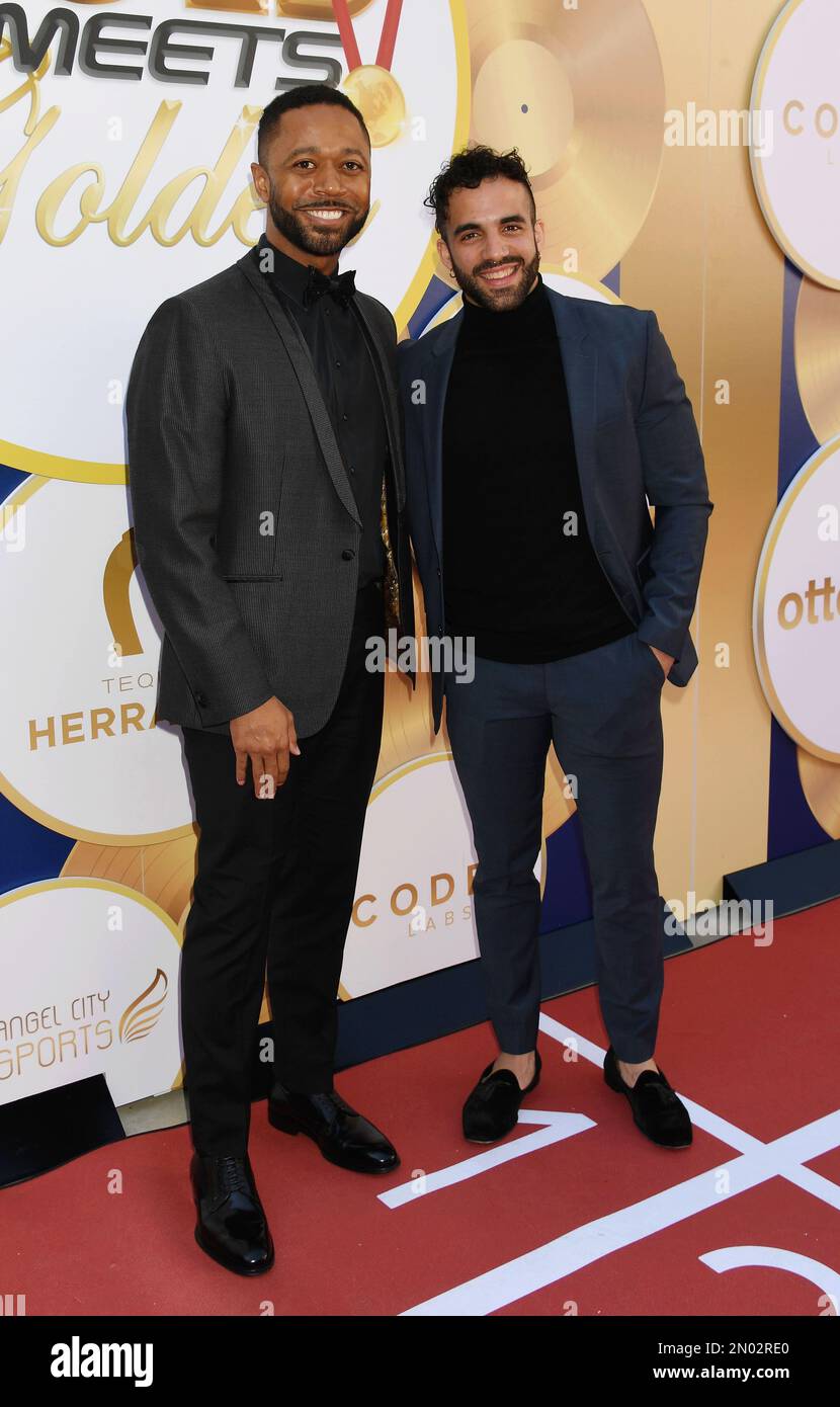 BEVERLY HILLS, CALIFORNIA - FEBRUARY 04: Tommy Hobson and Danell Leyva ...