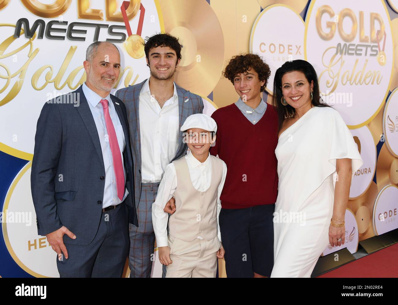 BEVERLY HILLS, CALIFORNIA - FEBRUARY 04: Ezra Frech (2nd from L} and ...