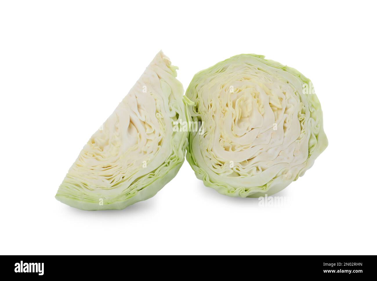 Cut fresh ripe cabbage on white background Stock Photo - Alamy
