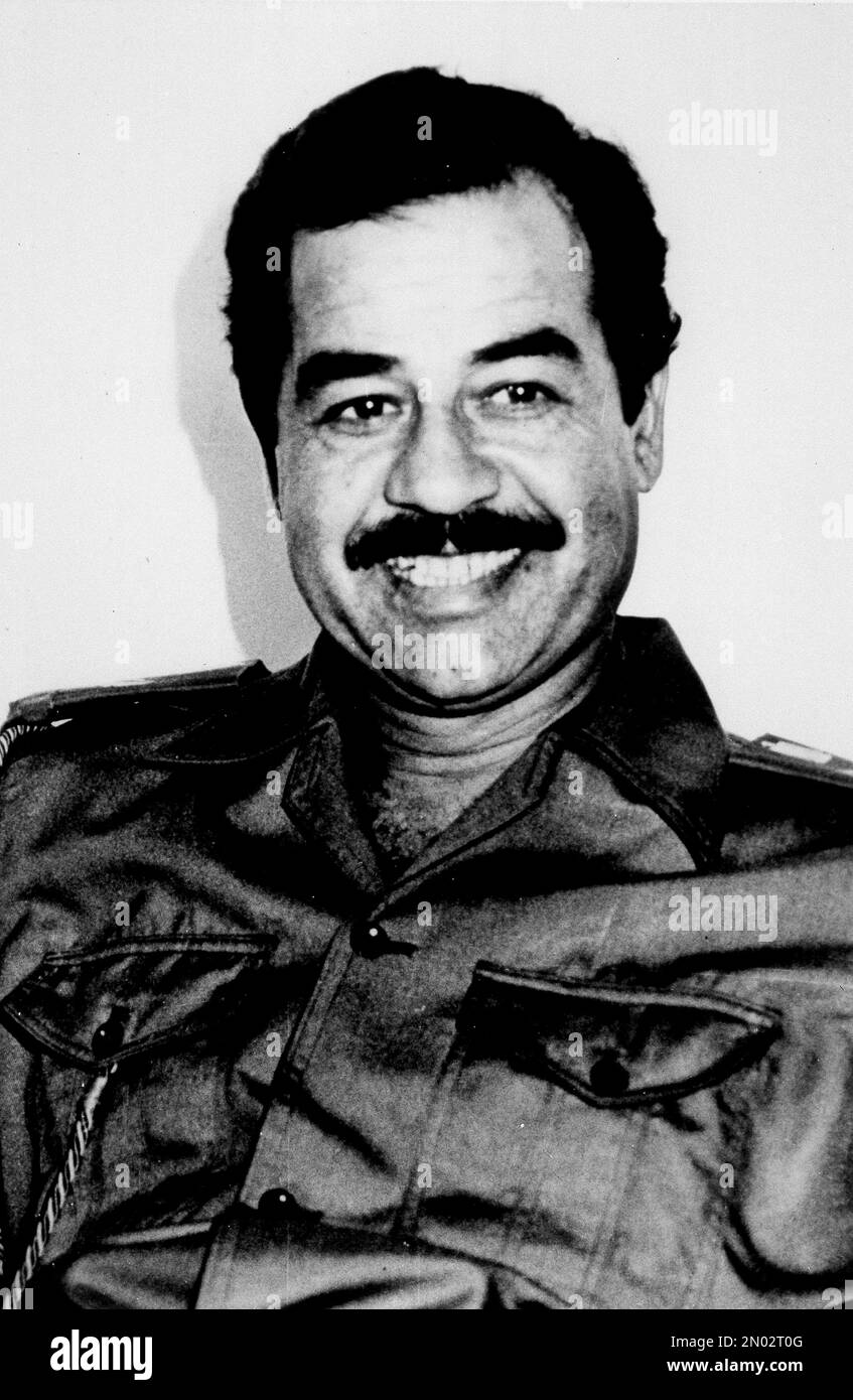 Iraqi President Saddam Hussein is pictured in military uniform in Iraq ...