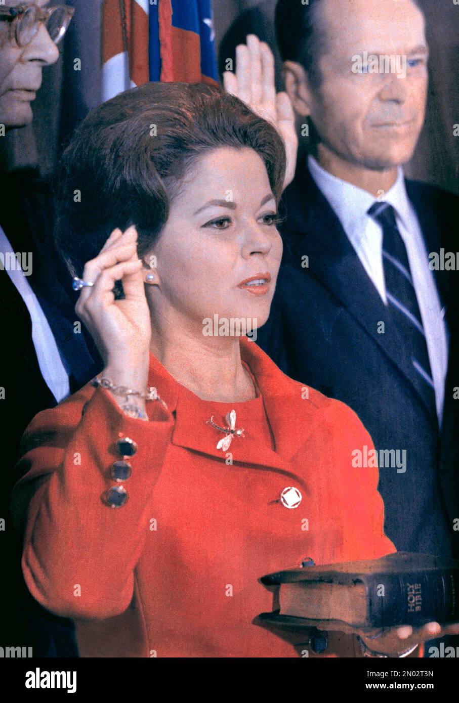 Shirley Temple Black is sworn in as a U.N. delegate, Sept. 16, 1969 ...