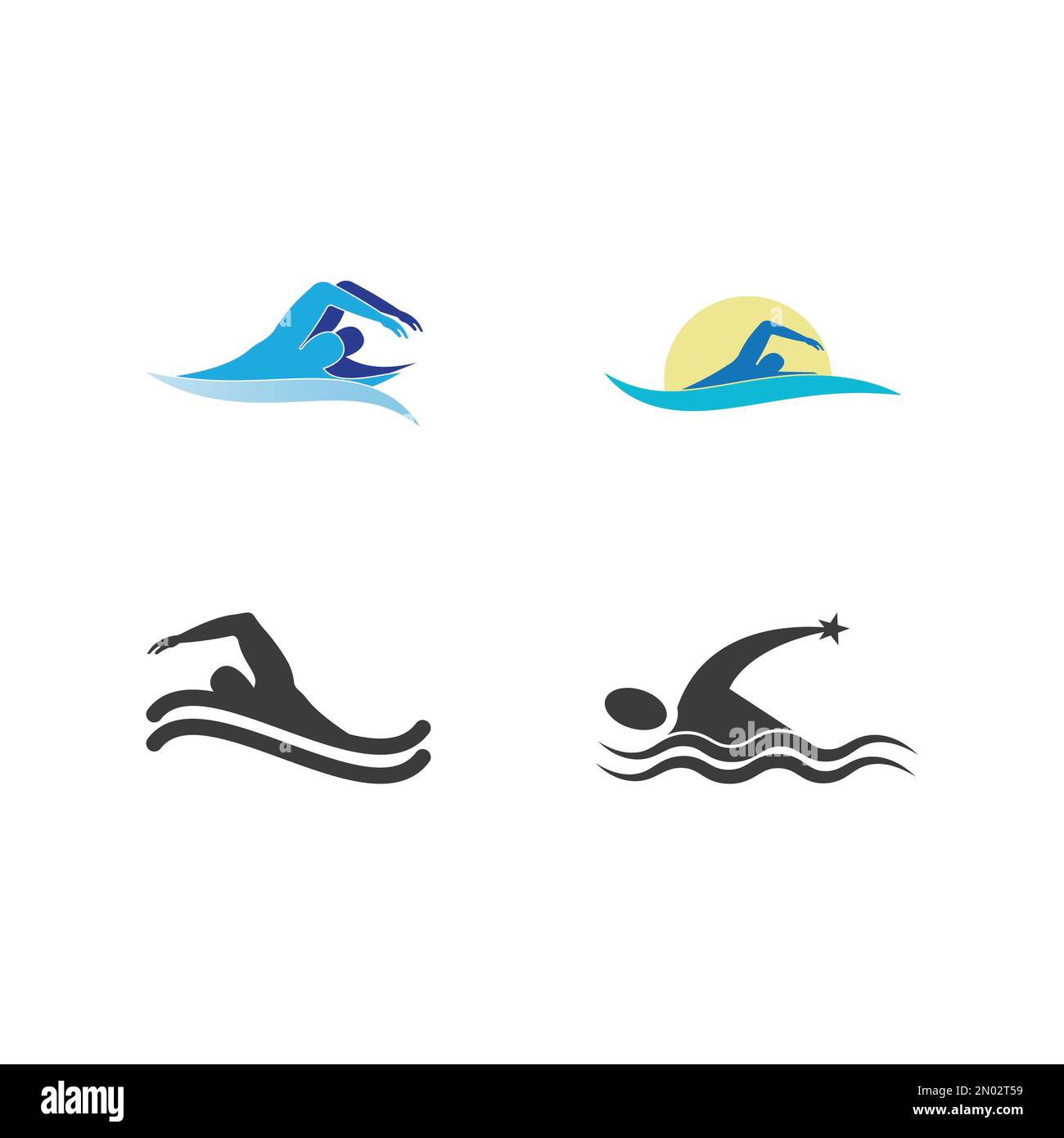 Abstract logo swimming fitness hi-res stock photography and images - Alamy