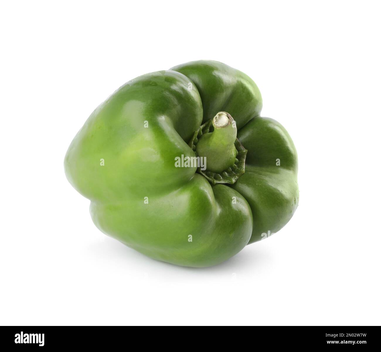Fresh ripe green bell pepper isolated on white Stock Photo - Alamy