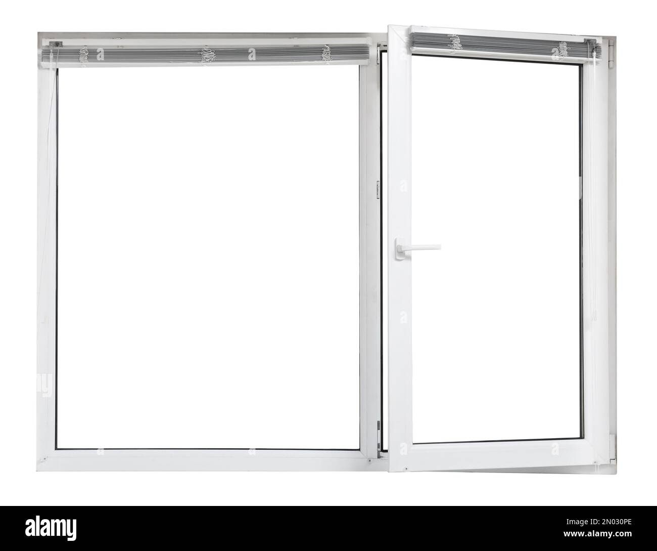 Modern open plastic window on white background Stock Photo - Alamy