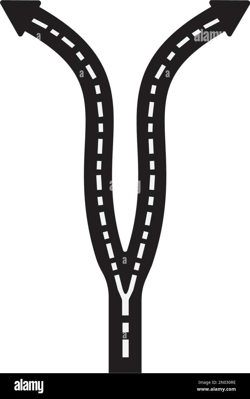 Empty fork in road Stock Vector Images - Alamy