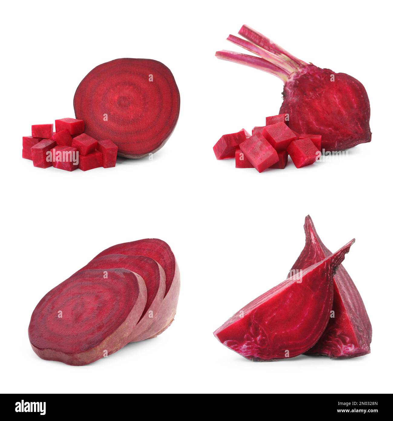 Set of cut fresh beets on white background Stock Photo - Alamy